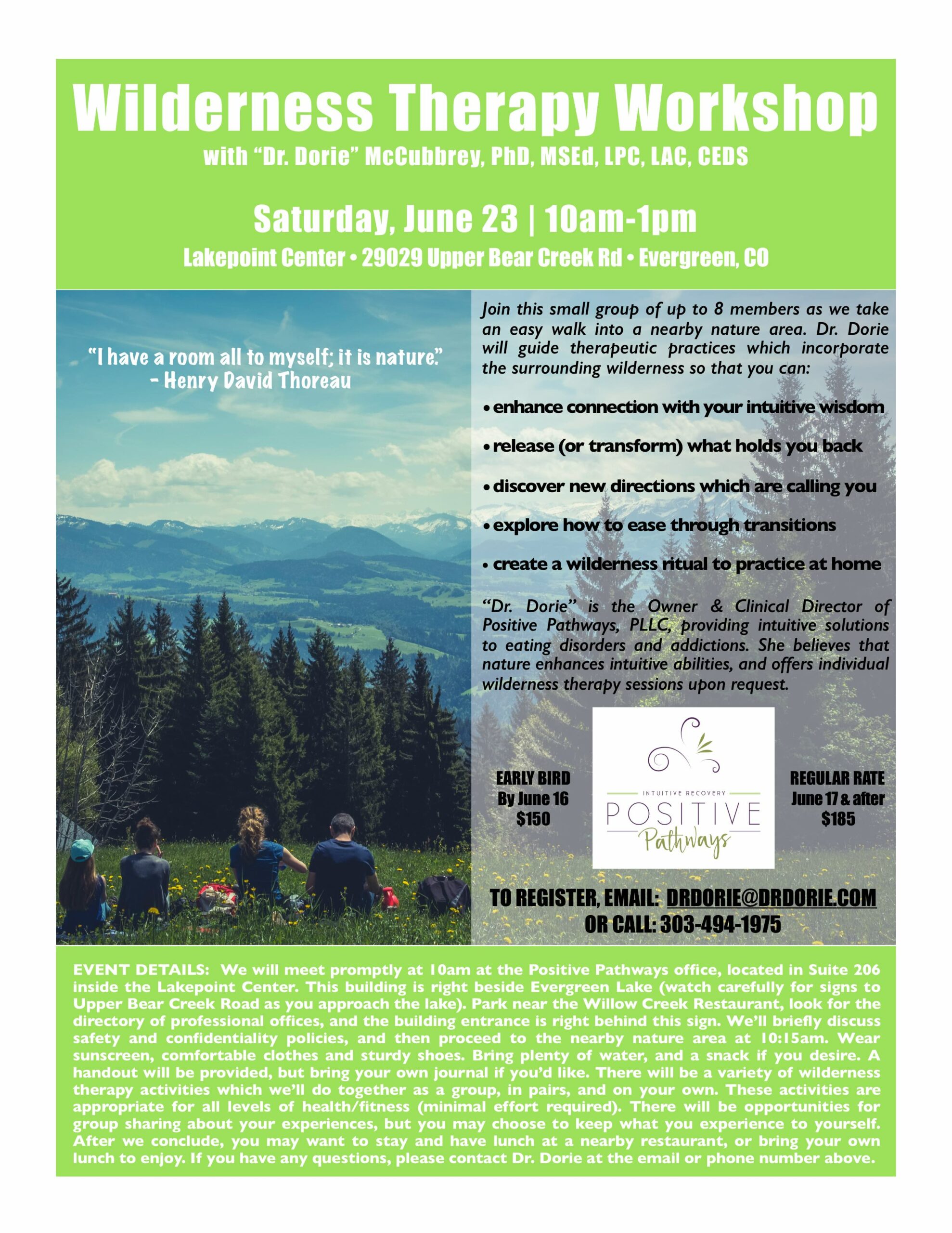 Wilderness Therapy Workshop - INTUITIVE THERAPY™ | Healthy Weight Loss ...